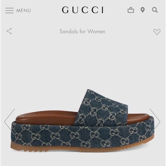 Gucci | Shoes | Authentic Gucci Denim Platform Slide Great Condition ...